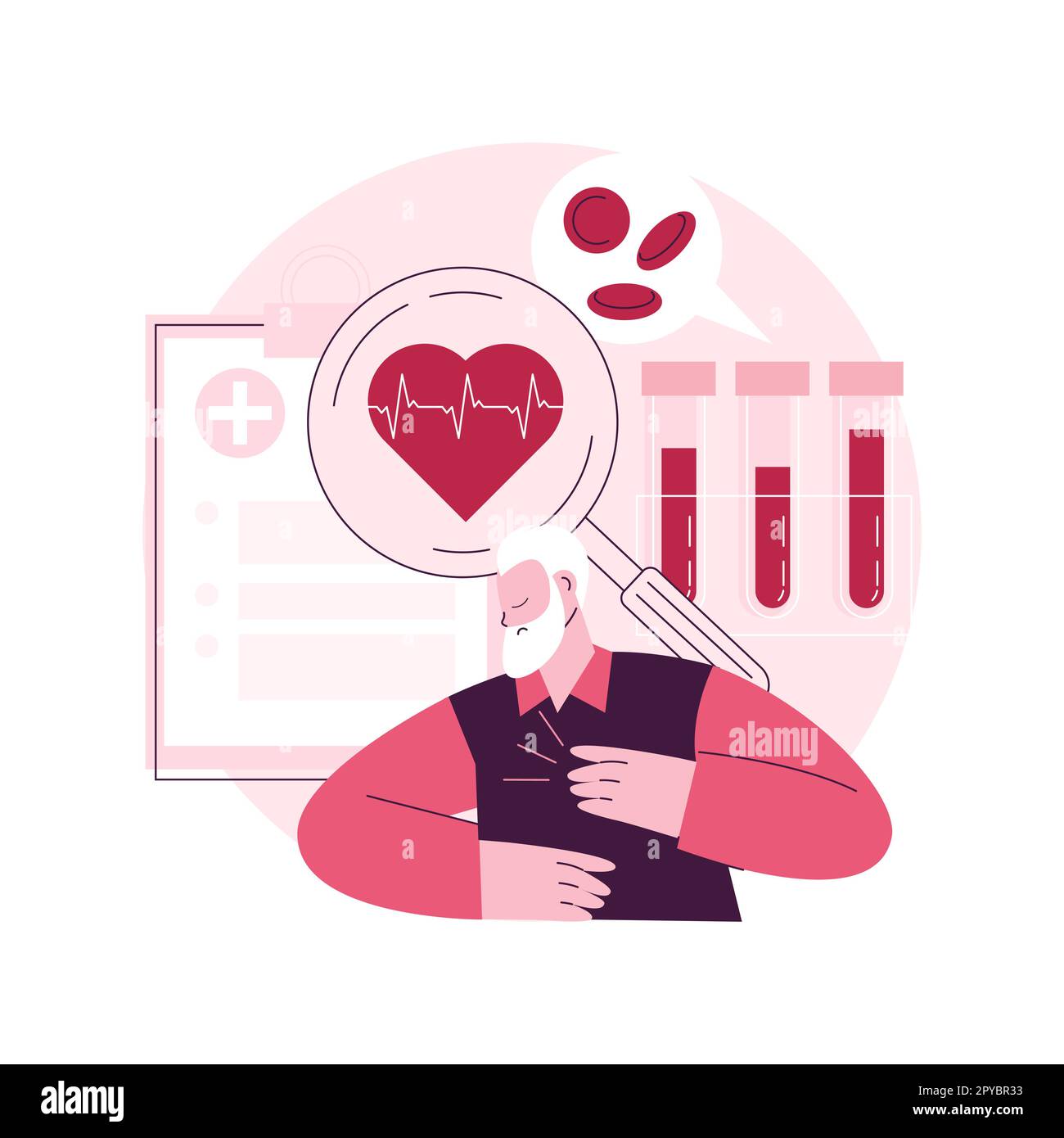Cardiac patient card abstract concept vector illustration. Medical ...