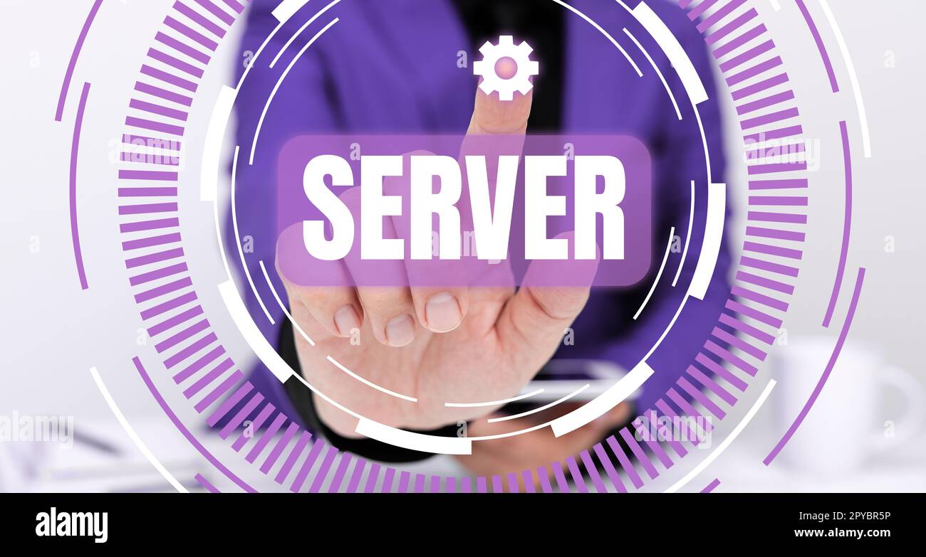 Conceptual caption Server. Word for computer program which manages access centralized resource ...