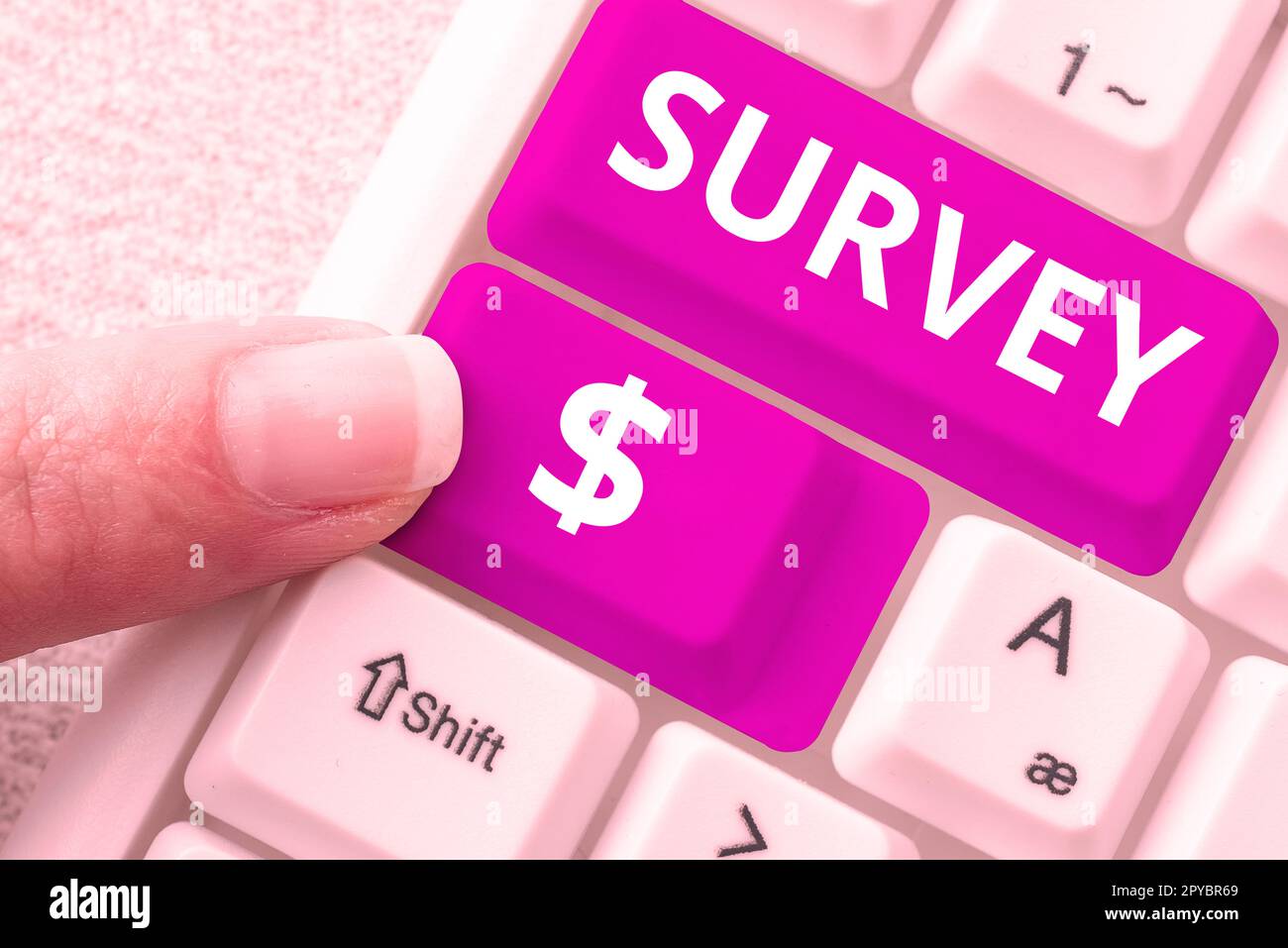 Conceptual caption Survey. Business idea look closely at or examine ...