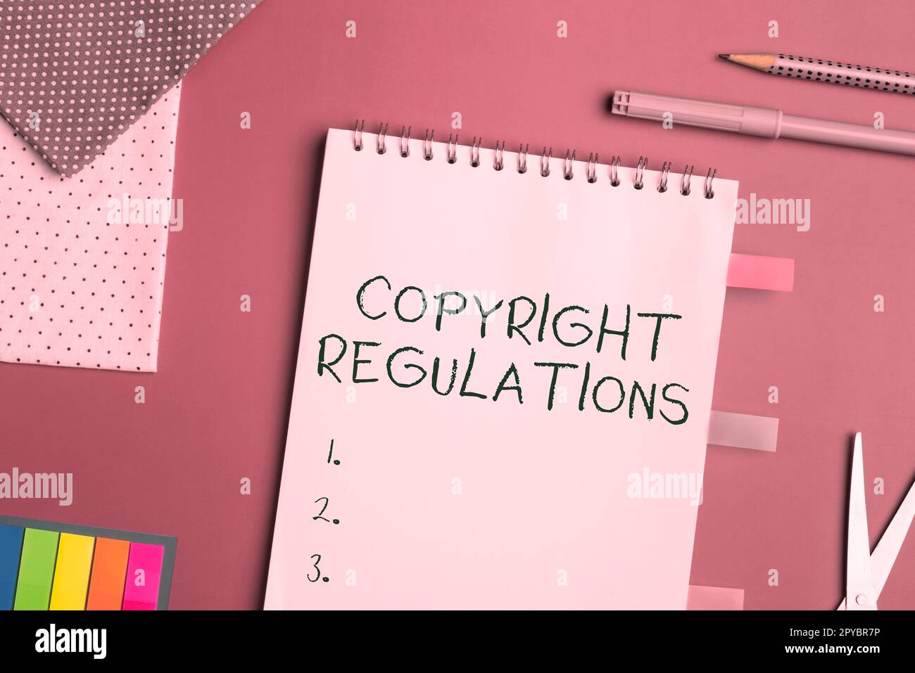 Handwriting text Copyright Regulations. Business showcase body of law ...