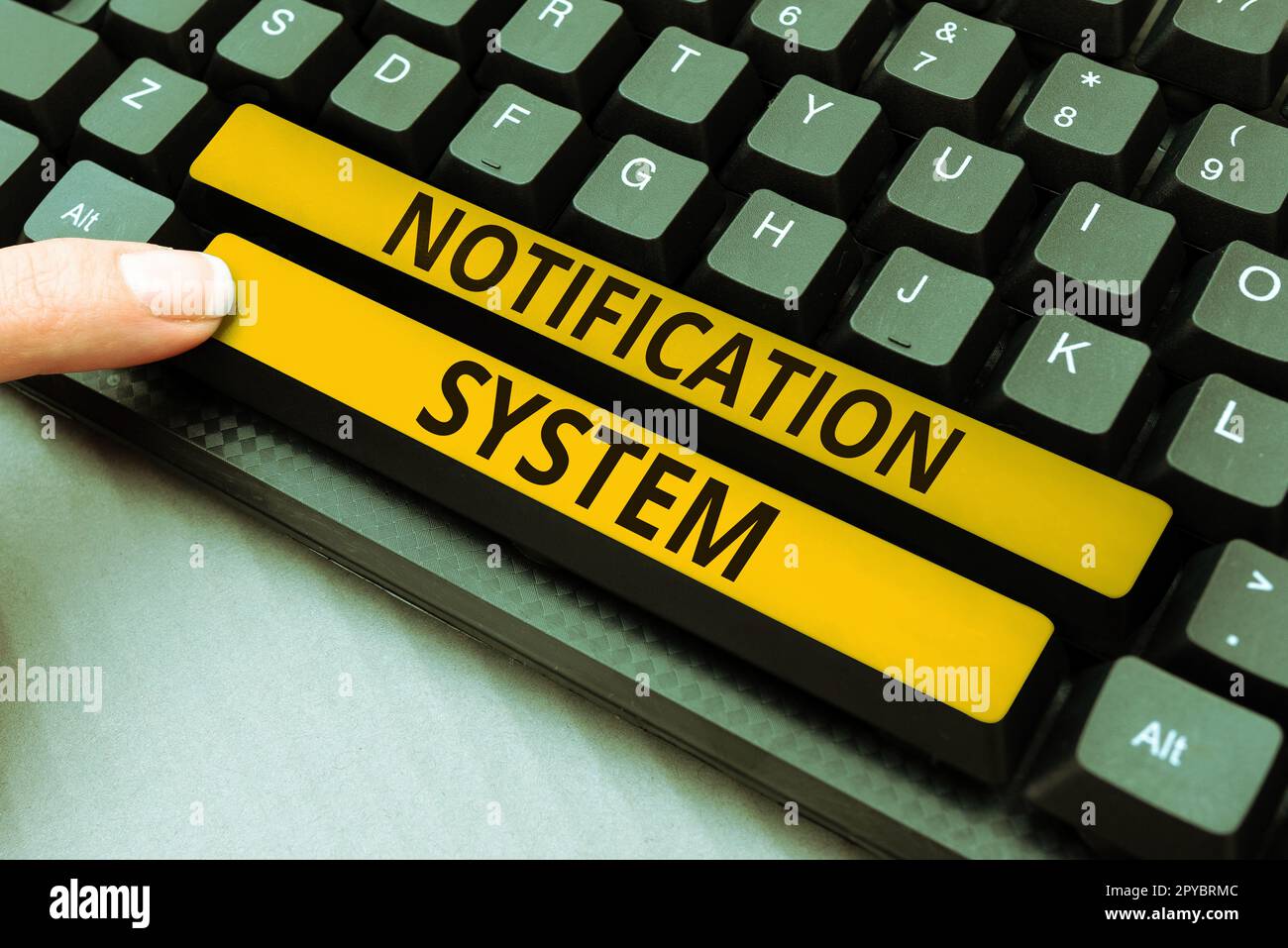 Text caption presenting Notification System. Concept meaning Do not ...