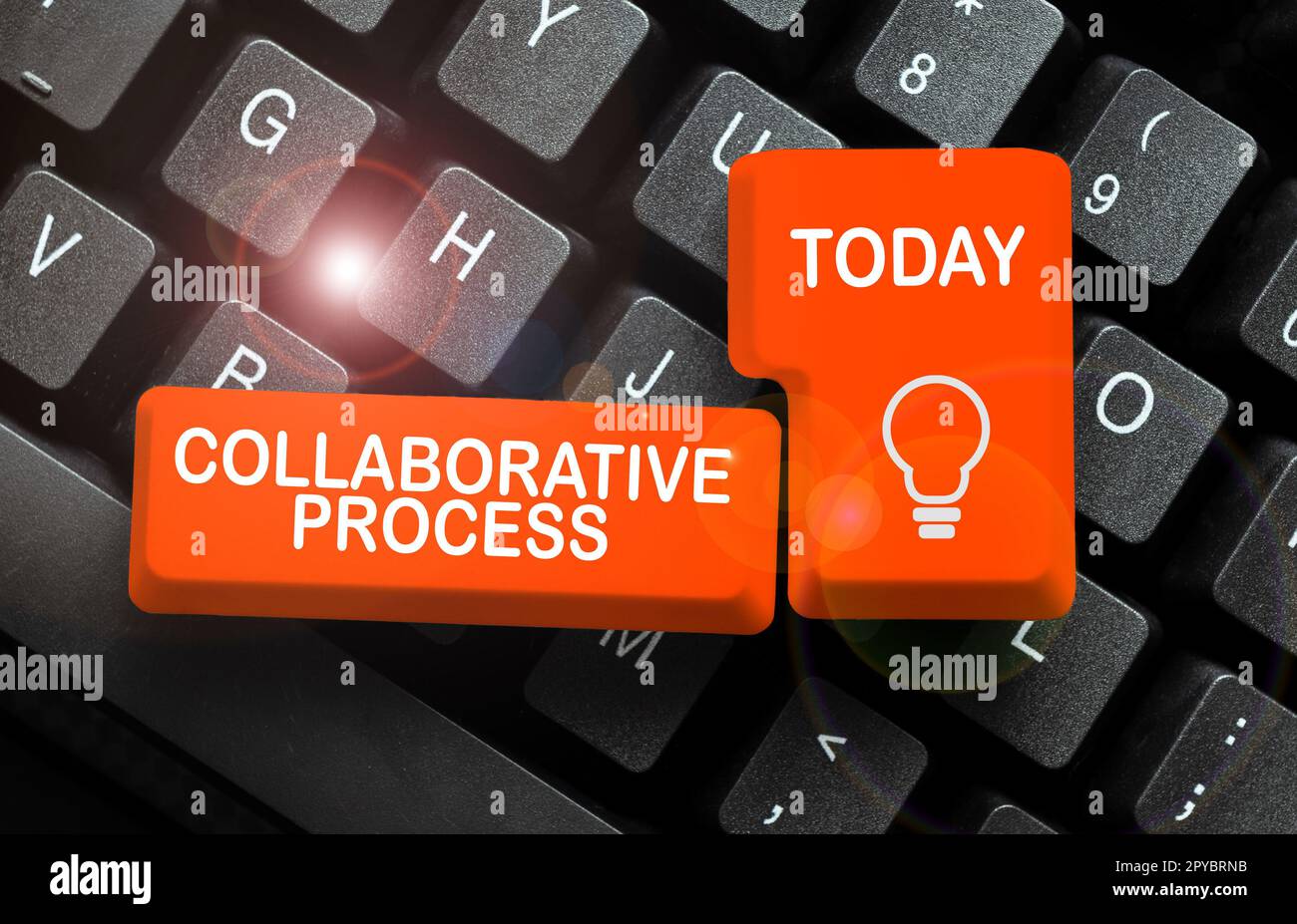 Text caption presenting Collaborative Process. Word for people and ...