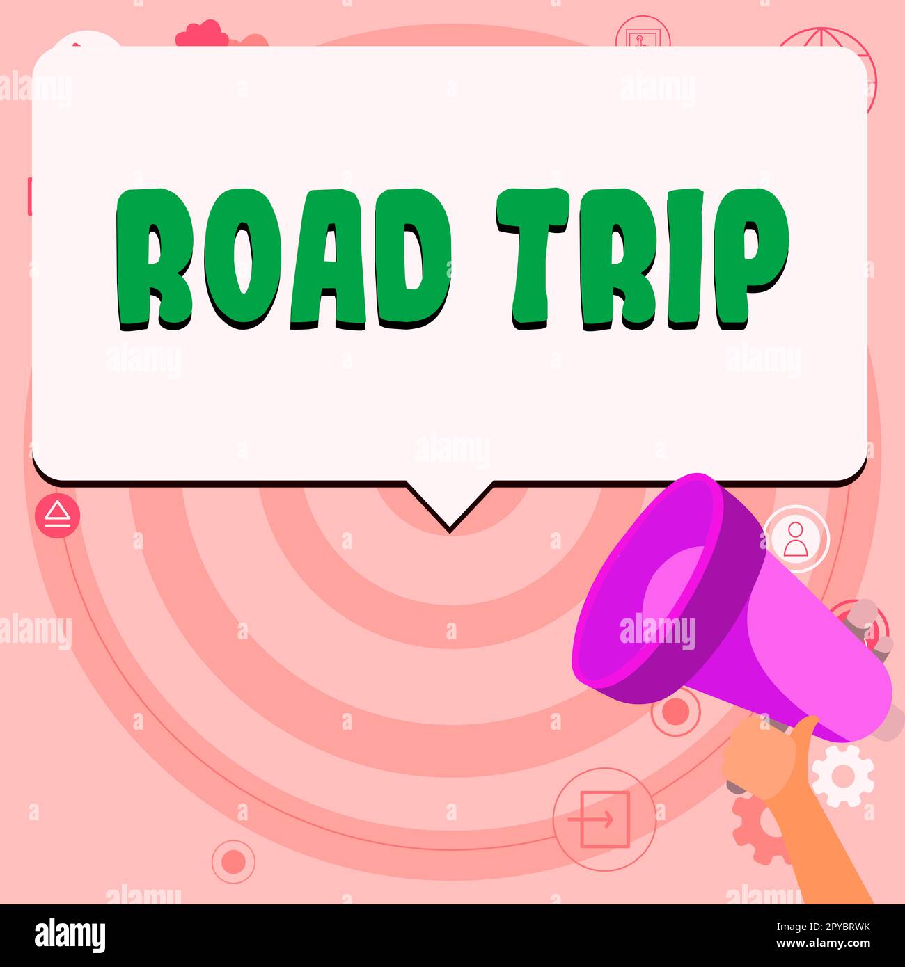 Sign displaying Road Trip. Word for Roaming around places with no ...