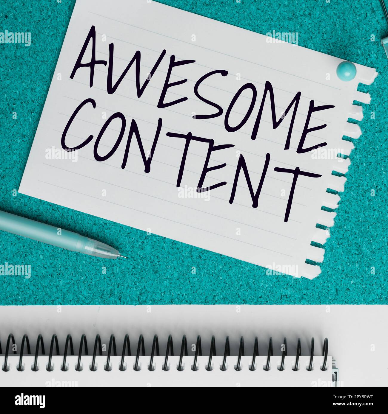 Handwriting text Awesome Content. Business overview valuable useful and ...