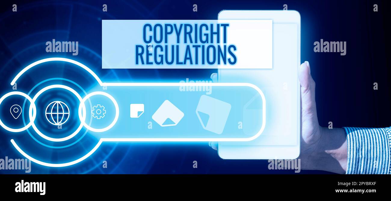 Conceptual caption Copyright Regulations. Internet Concept body of law ...