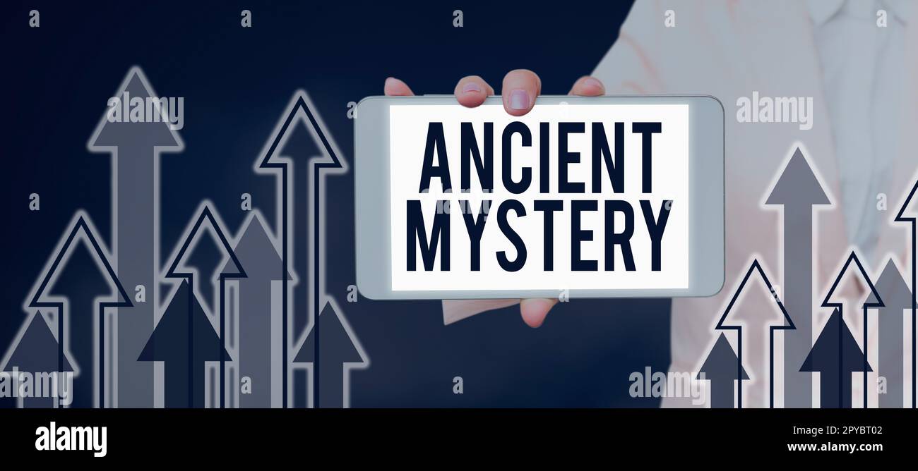 Conceptual caption Ancient Mystery. Word for anything that is kept ...