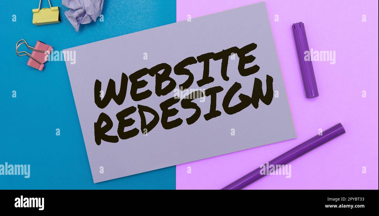 Conceptual caption Website Redesign. Business idea modernize improver or evamp your website's ...