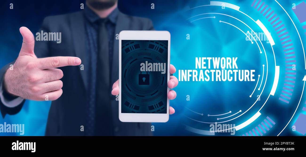 Text showing inspiration Network Infrastructure. Concept meaning ... Text showing inspiration Network Infrastructure. Concept meaning ...