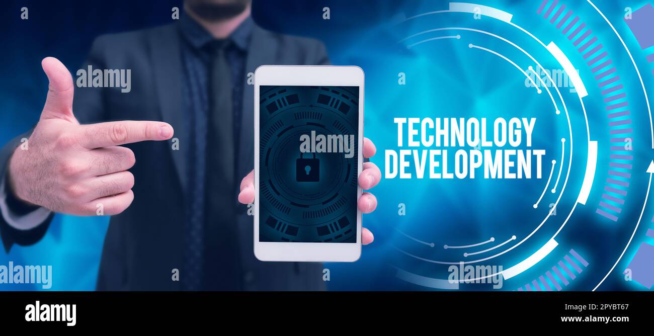 Conceptual caption Technology Development. Word Written on ...