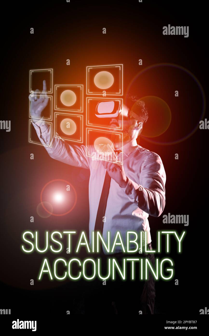 Text showing inspiration Sustainability Accounting. Concept meaning The ...
