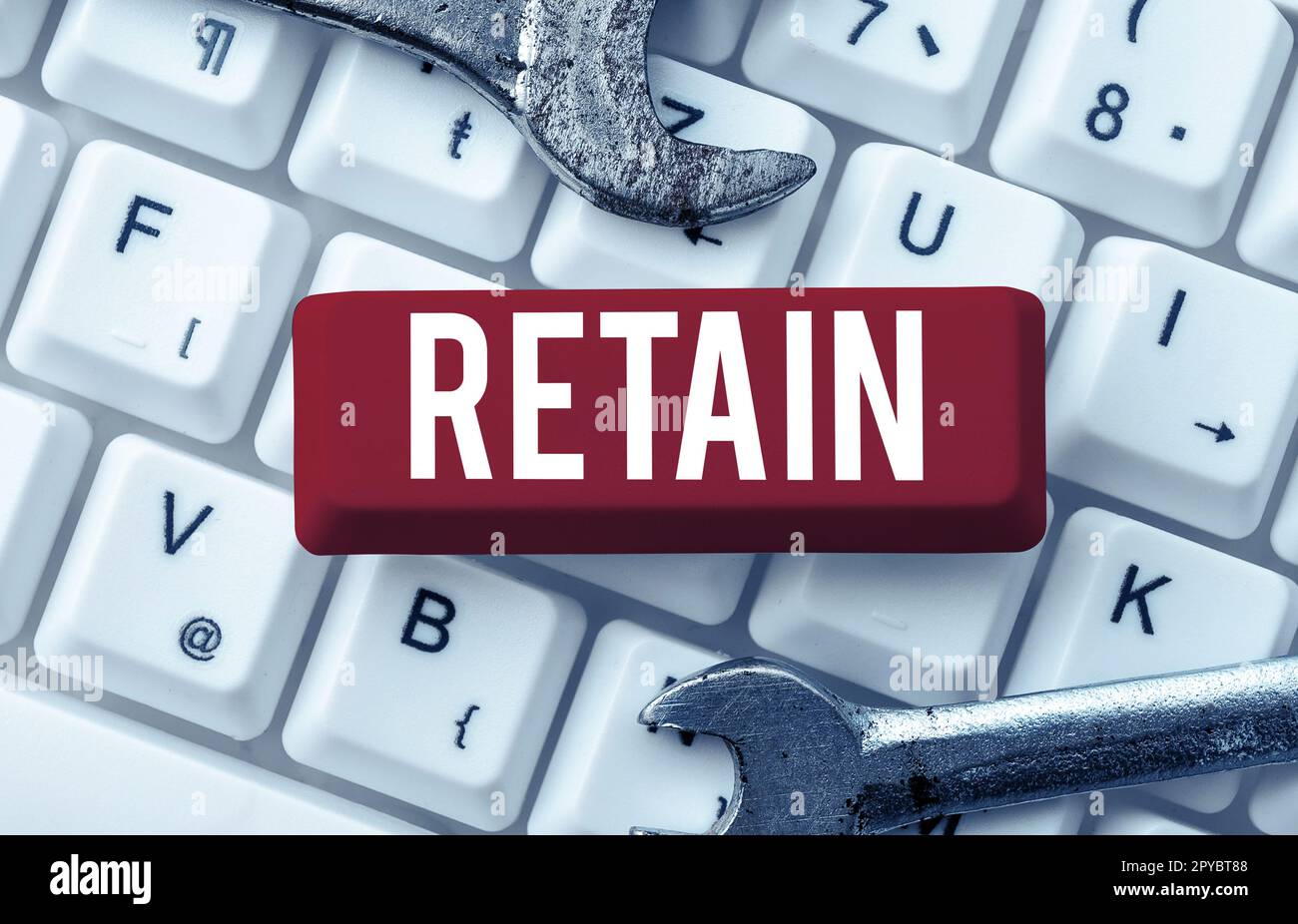 Text caption presenting Retain. Business overview Keep in one's pay or ...