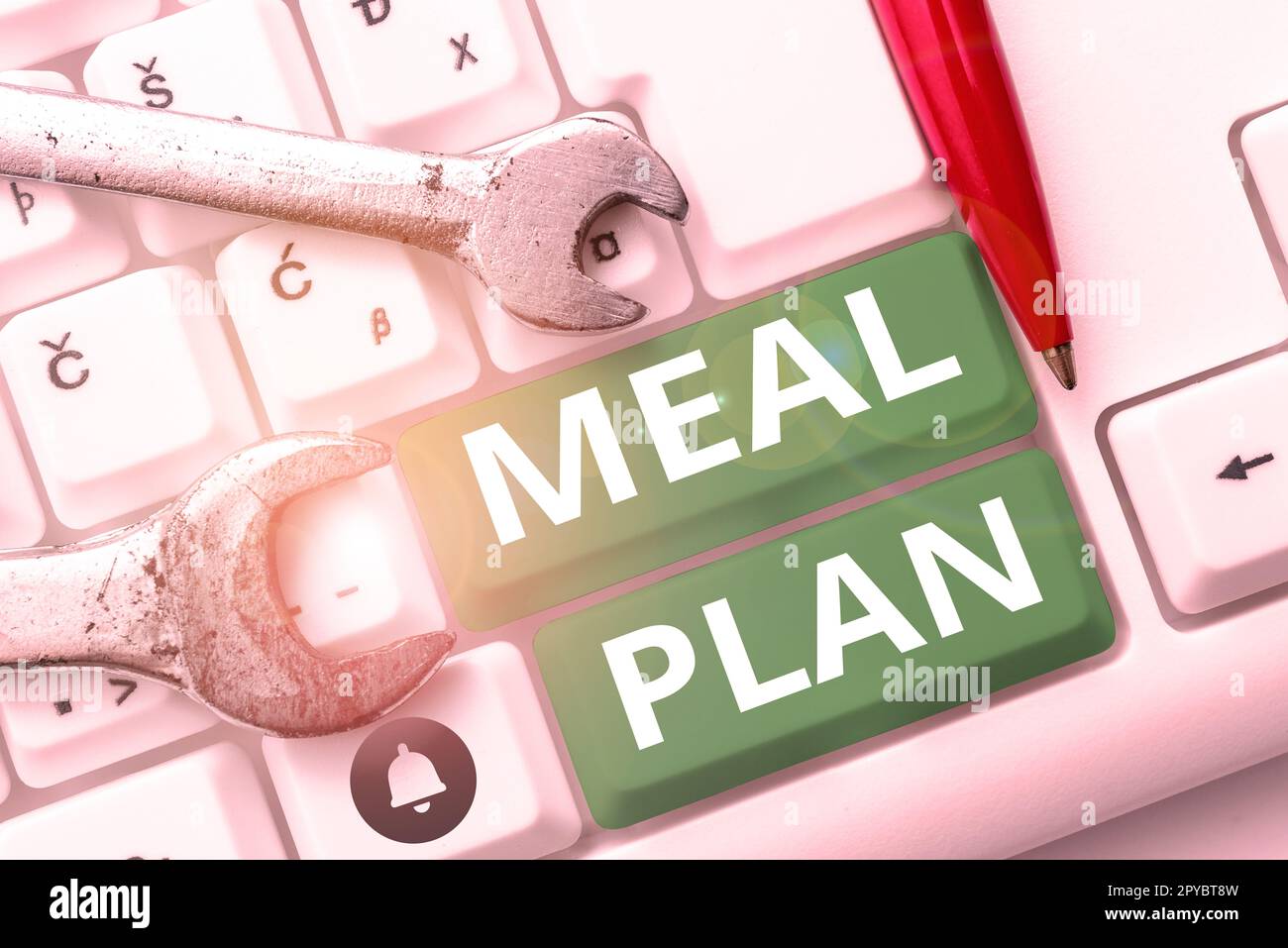 Text sign showing Meal Plan, Word Written on arrangement scheme of what ...