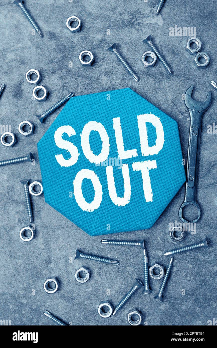 Conceptual caption Sold Out. Business idea Not available anymore ...