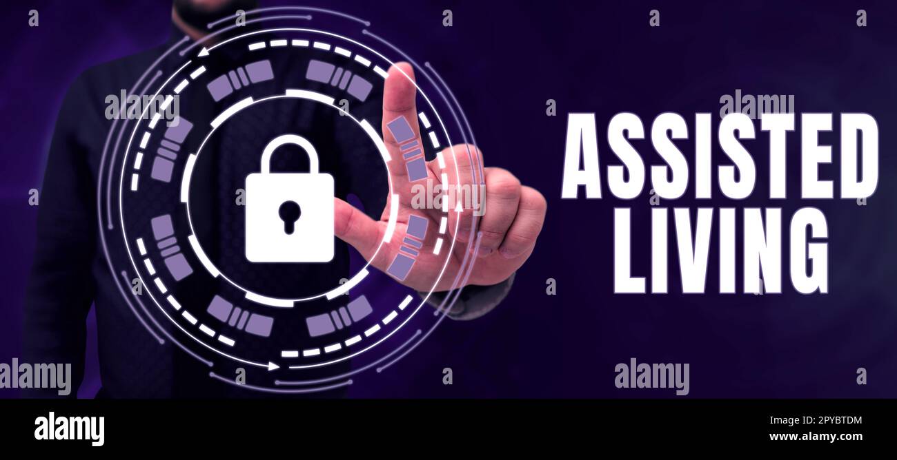 Text showing inspiration Assisted Living, Conceptual photo long-term ...