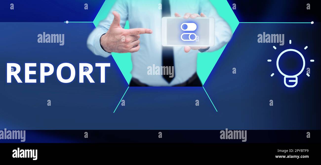 Inspiration showing sign Report. Conceptual photo give spoken or ...