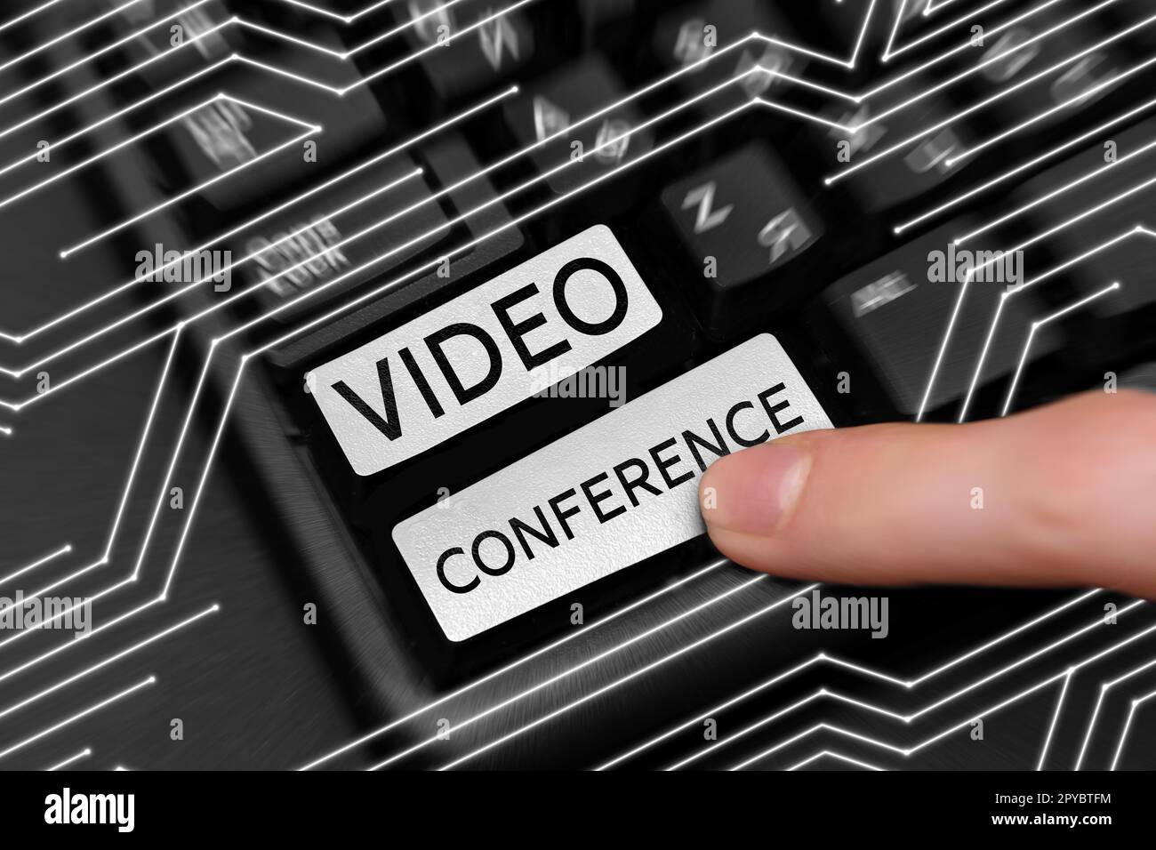 Text showing inspiration Video Conference. Concept meaning people in ...