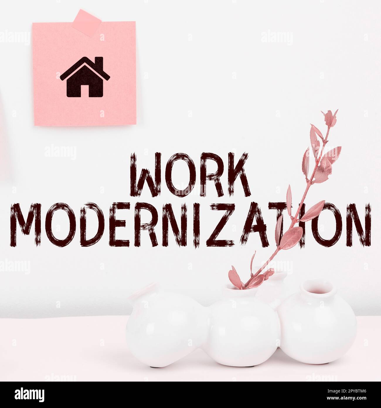 Sign displaying Work Modernization. Business idea changing product ...