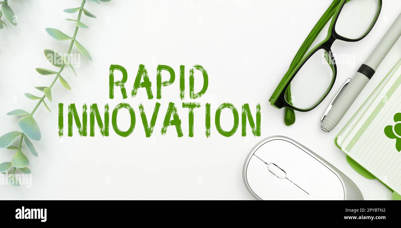 Writing displaying text Rapid Innovation. Business idea characteristic ...