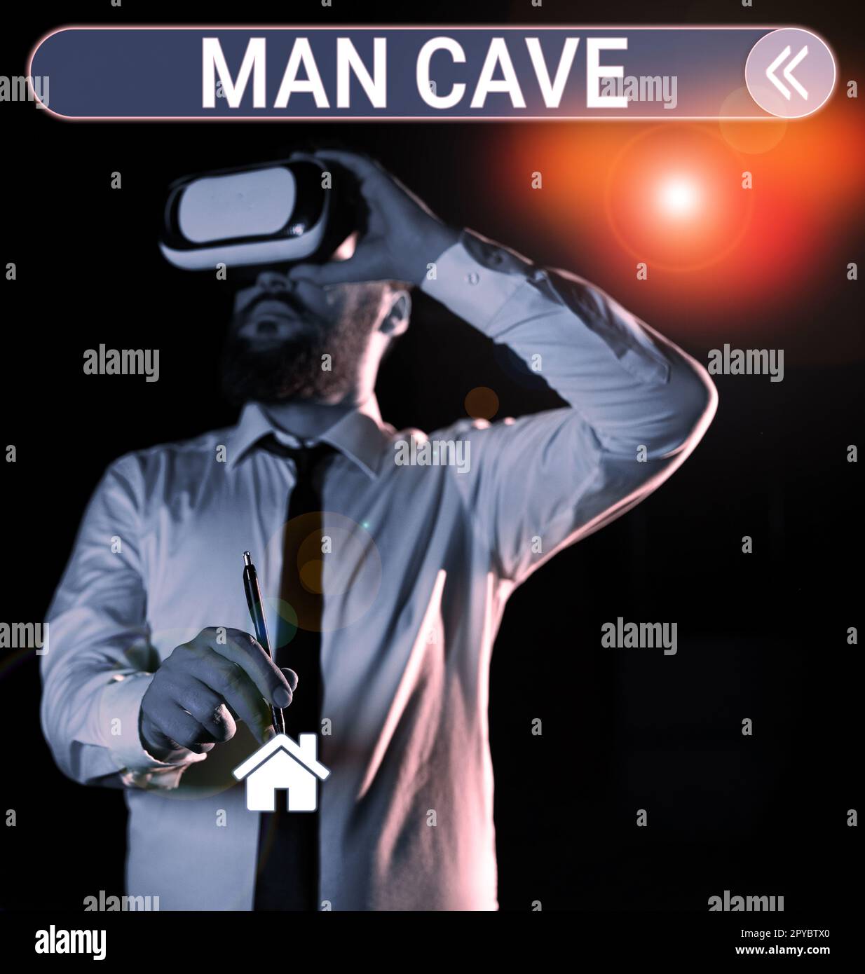 Handwriting text Man Cave. Business idea a room, space or area of a ...