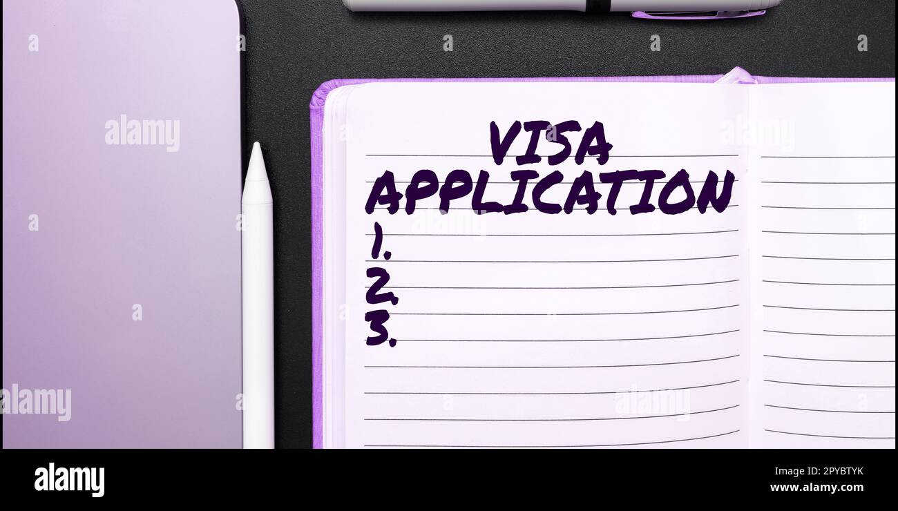 Conceptual caption Visa Application. Business overview an process of ...