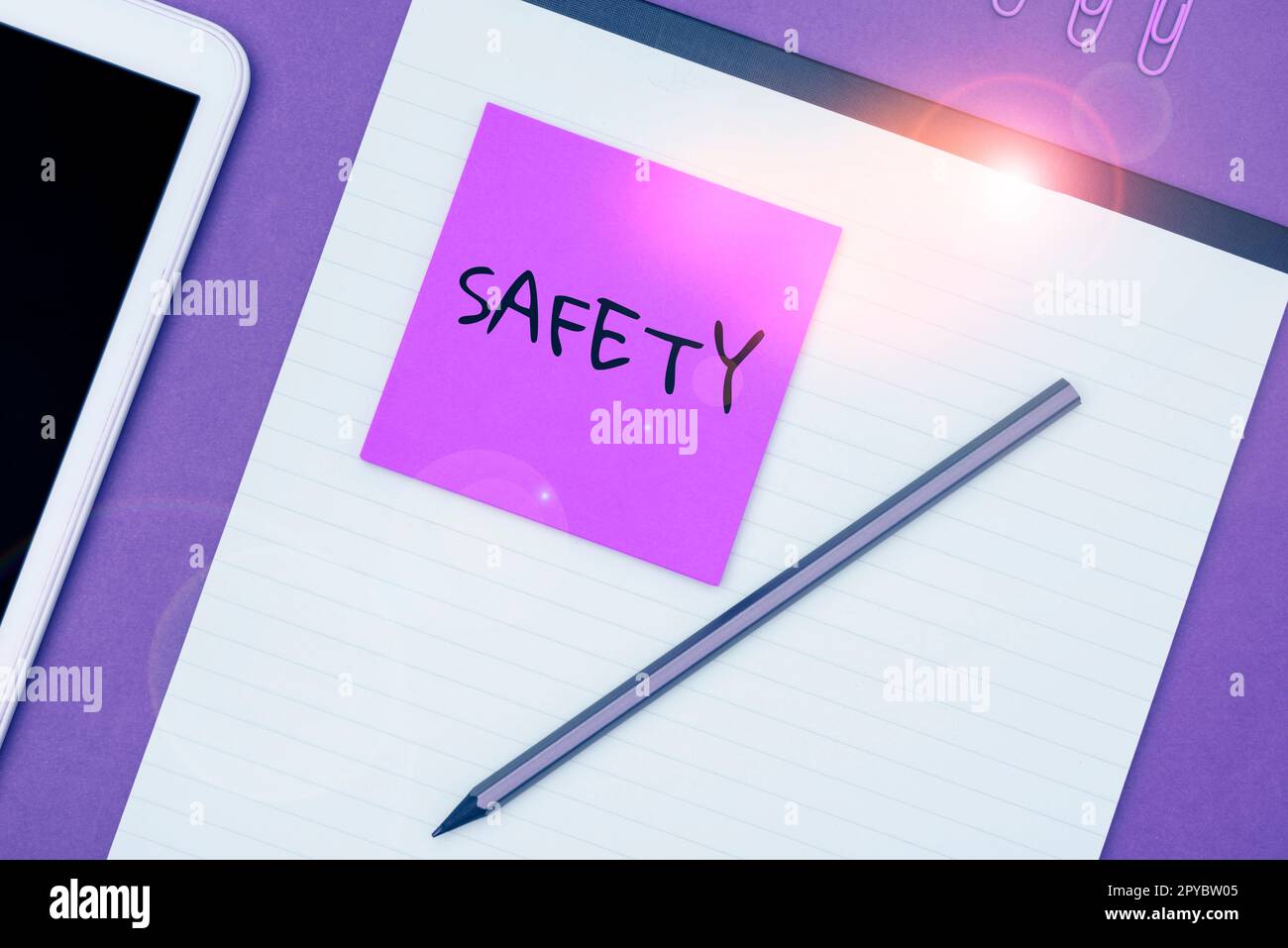 Text caption presenting Safety. Conceptual photo condition of being ...