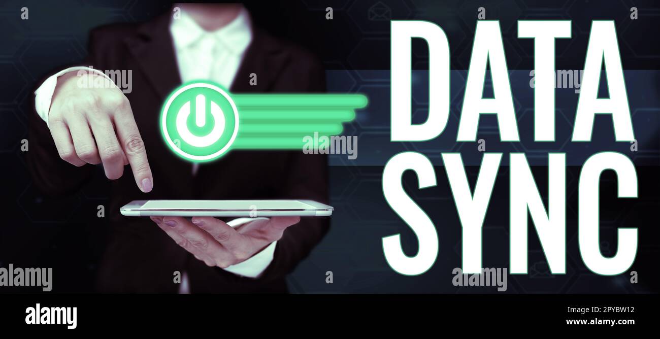 Conceptual caption Data Sync. Word Written on data that is continuously generated by different ...