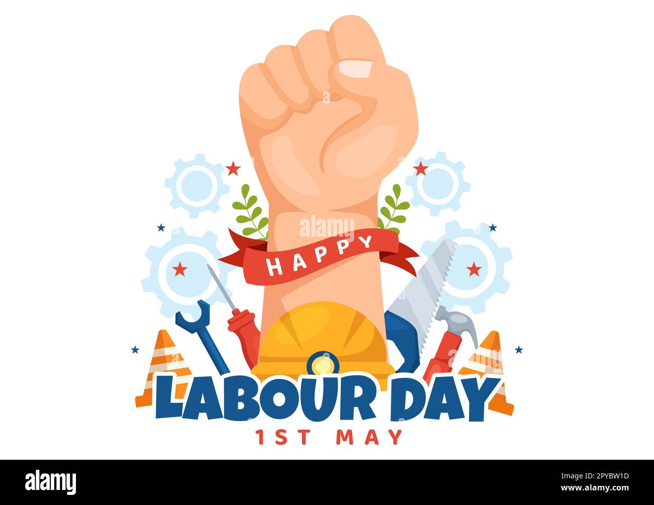 Happy Labor Day on 1 May Illustration with Different Professions and ...