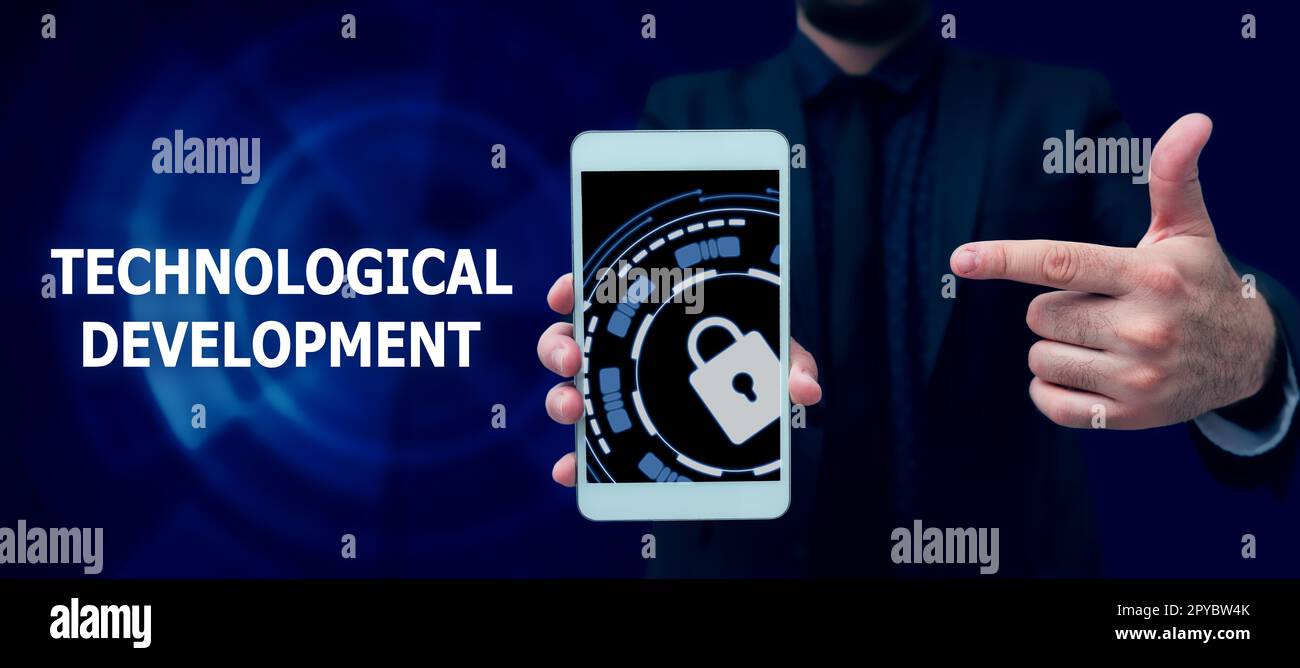 Sign displaying Technological Development. Business showcase Invention ...