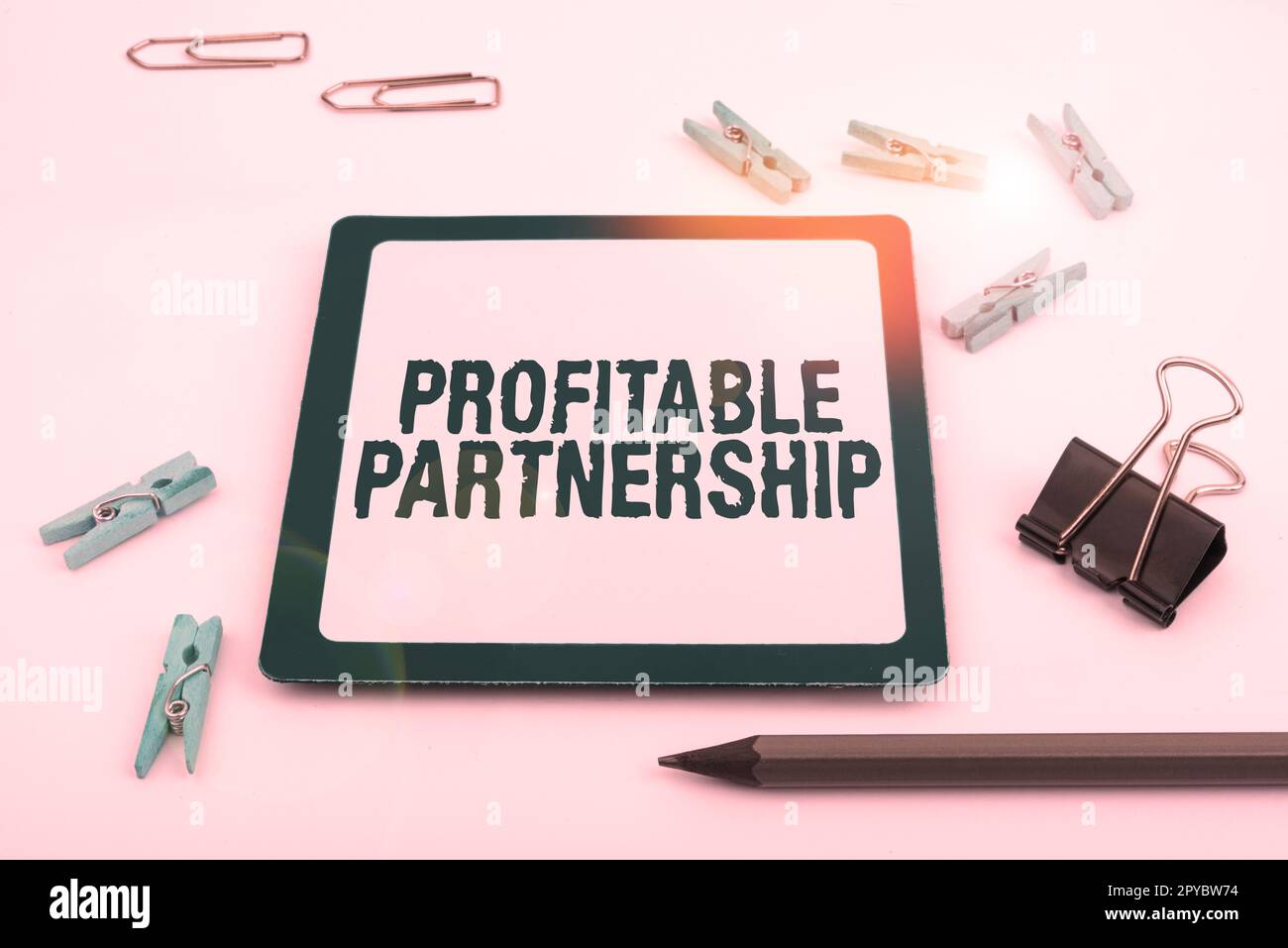 Hand writing sign Profitable Partnership. Business approach creating an ...