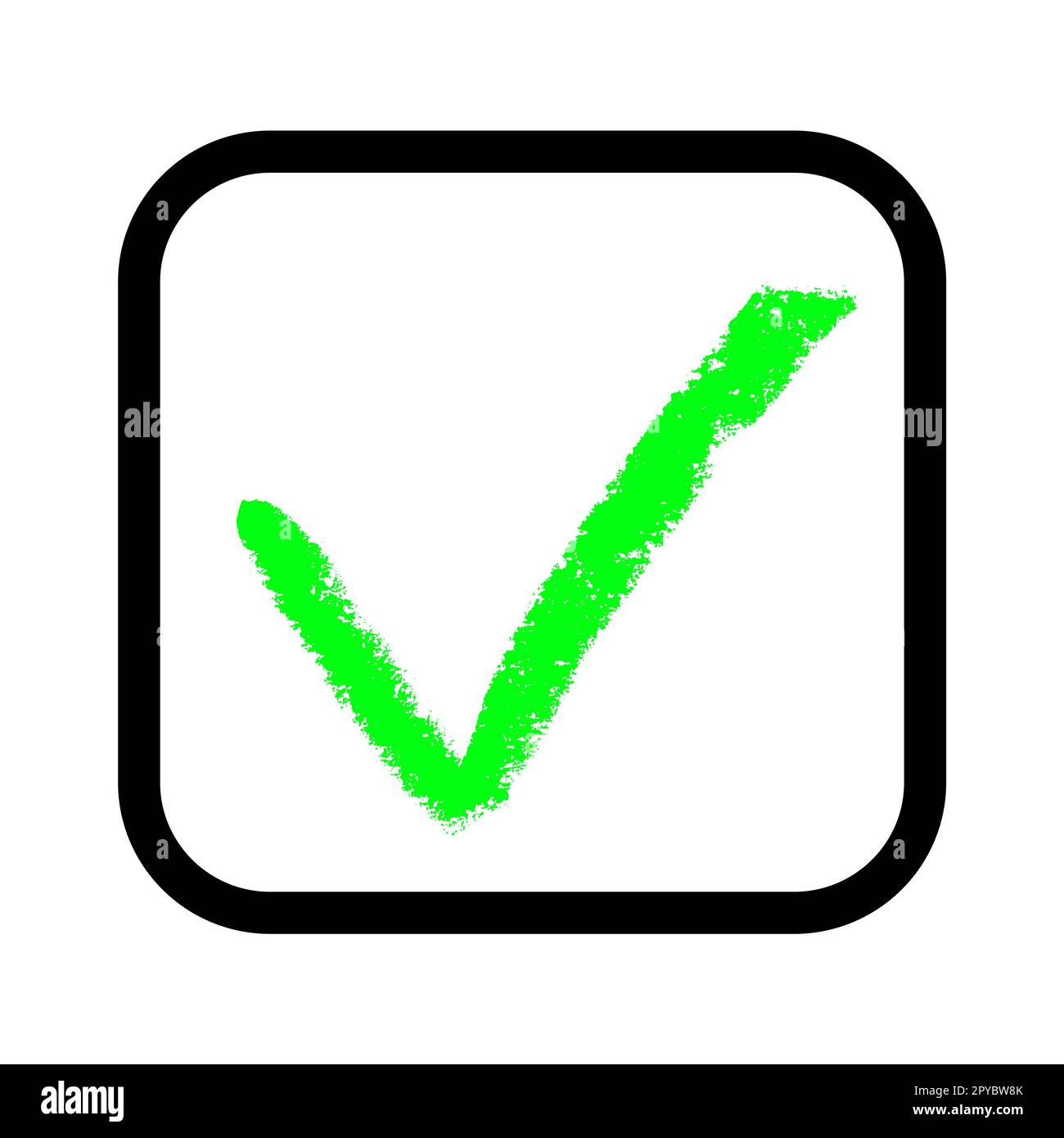 Green tick in checkbox - Painted check icon Stock Photo - Alamy
