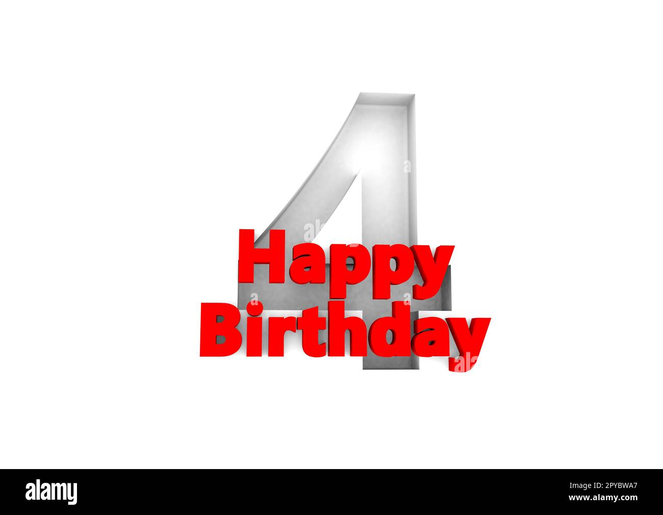 red lettering Happy Birthday with a big relief number behind Stock ...