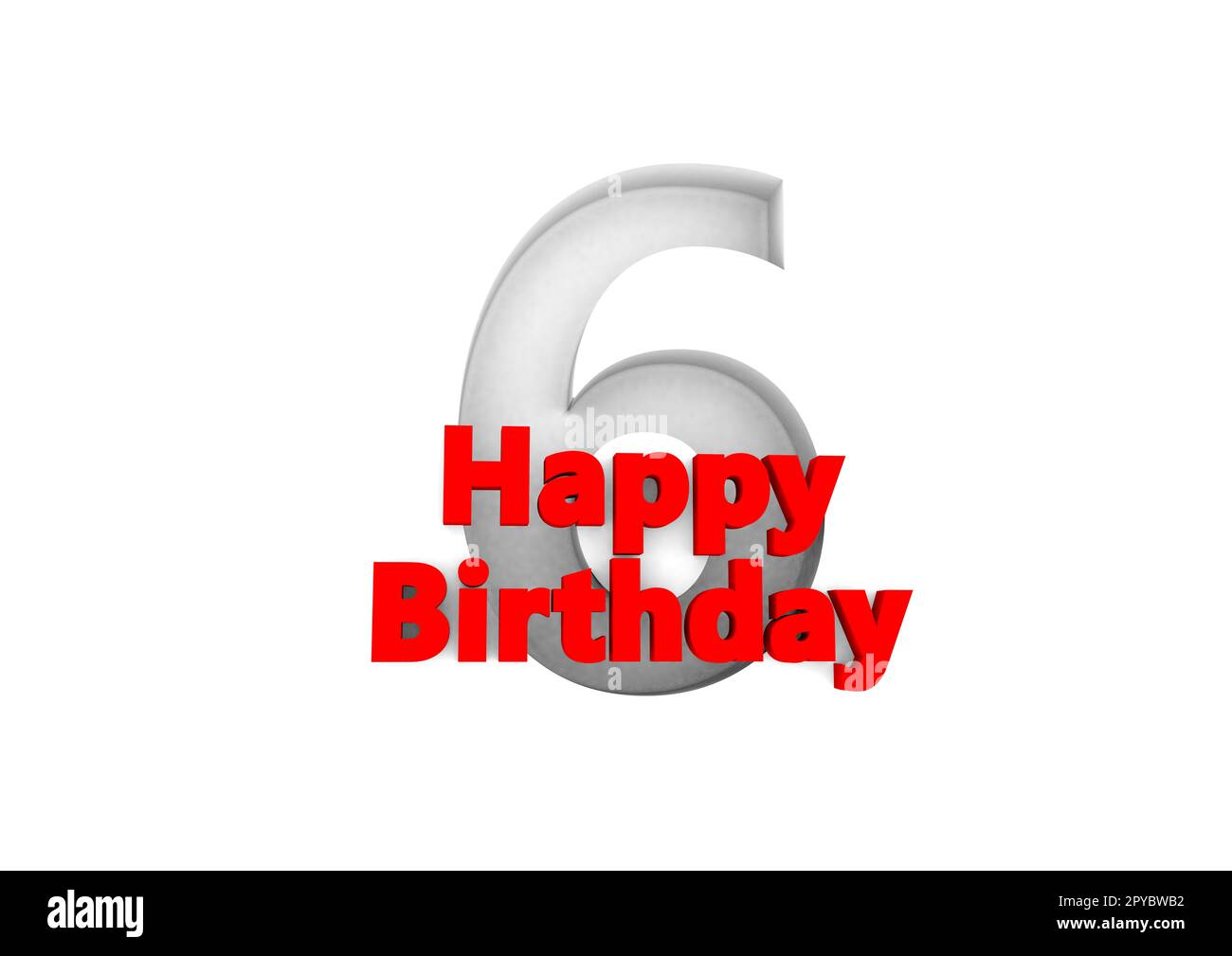 red lettering Happy Birthday with a big relief number behind Stock ...