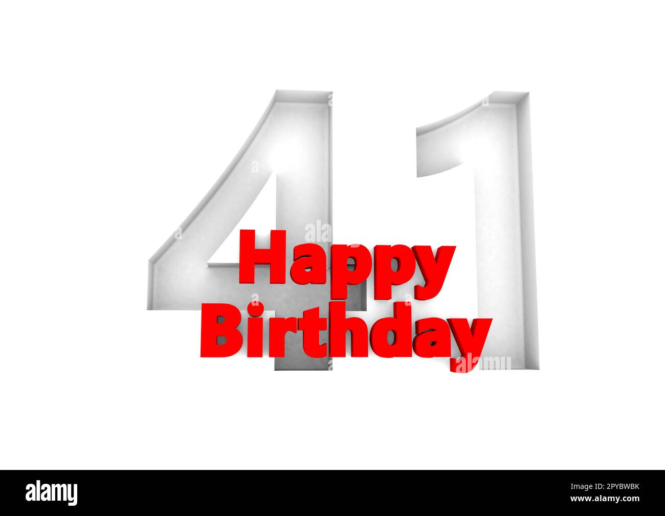 red lettering Happy Birthday with a big relief number behind Stock ...