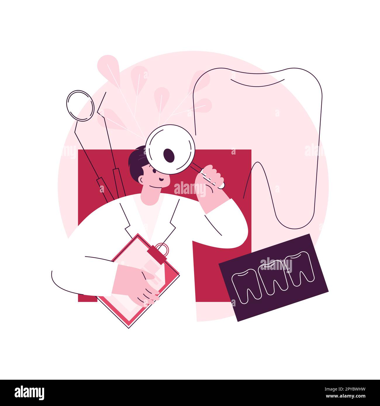 Dental examination abstract concept vector illustration. Dental care ...