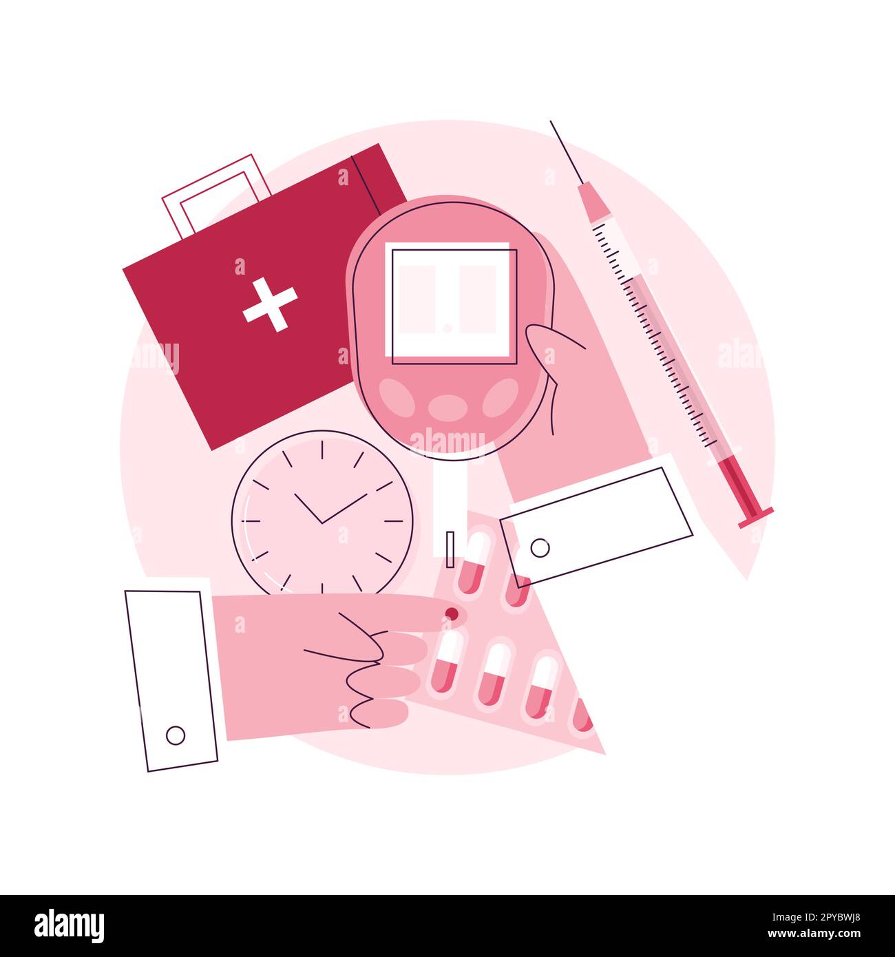 Blood glucose meter abstract concept vector illustration. Sugar level ...