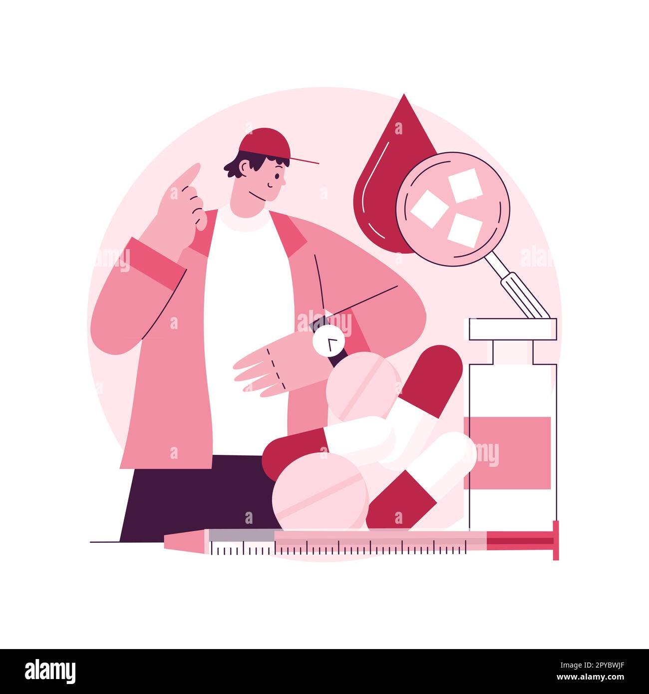Diabetes medications abstract concept vector illustration. Diabetes ...
