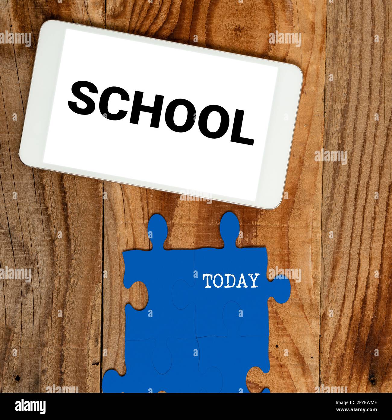 Sign displaying School. Concept meaning any institution which ...