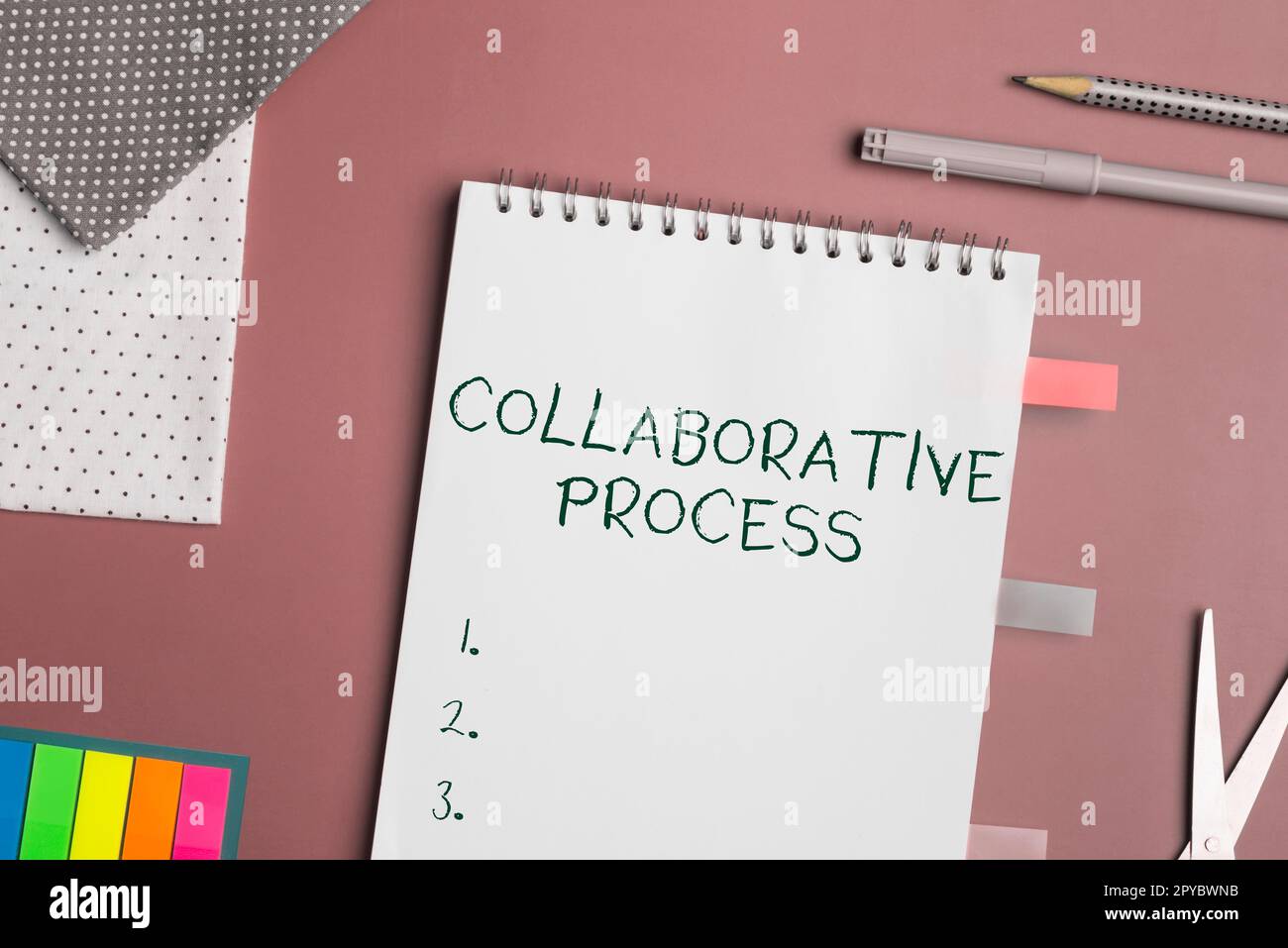 Hand writing sign Collaborative Process. Business concept people and ...