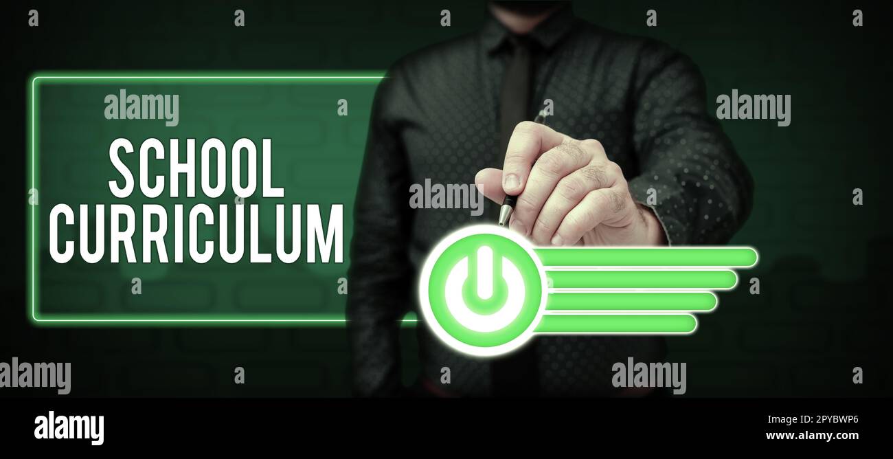 Conceptual caption School Curriculum. Conceptual photo designed to ...