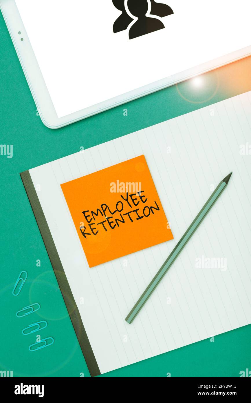 Hand writing sign Employee Retention. Word for internal recruitment ...