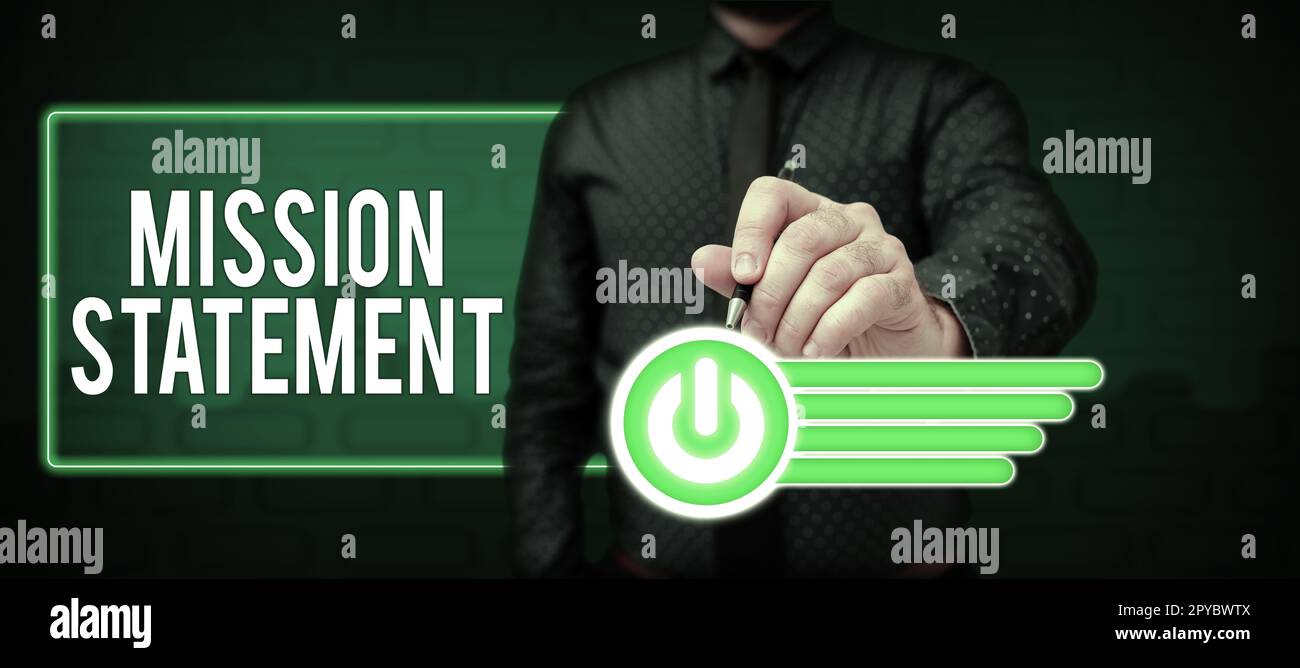 Conceptual display Mission Statement. Conceptual photo Formal summary ...