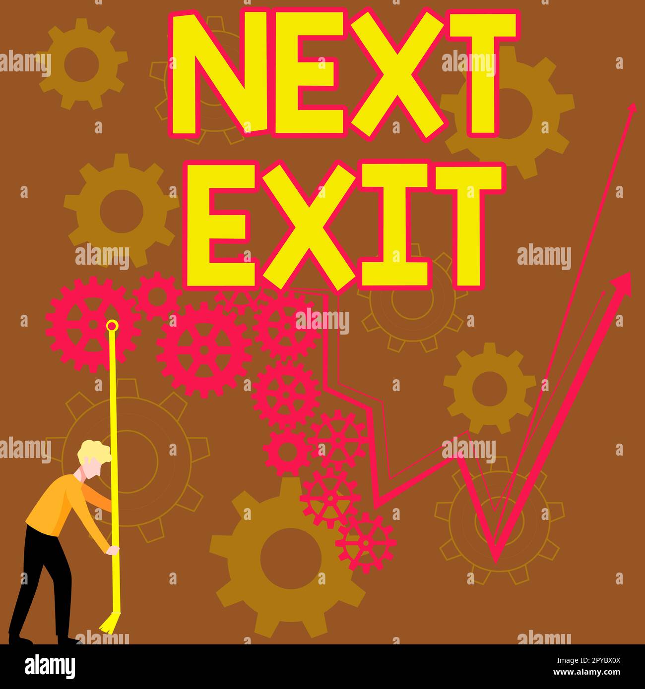 Text caption presenting Next Exit. Business showcase the following way ...