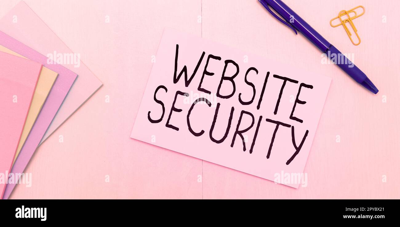 Hand writing sign Website Security. Conceptual photo critical component to protect and secure ...
