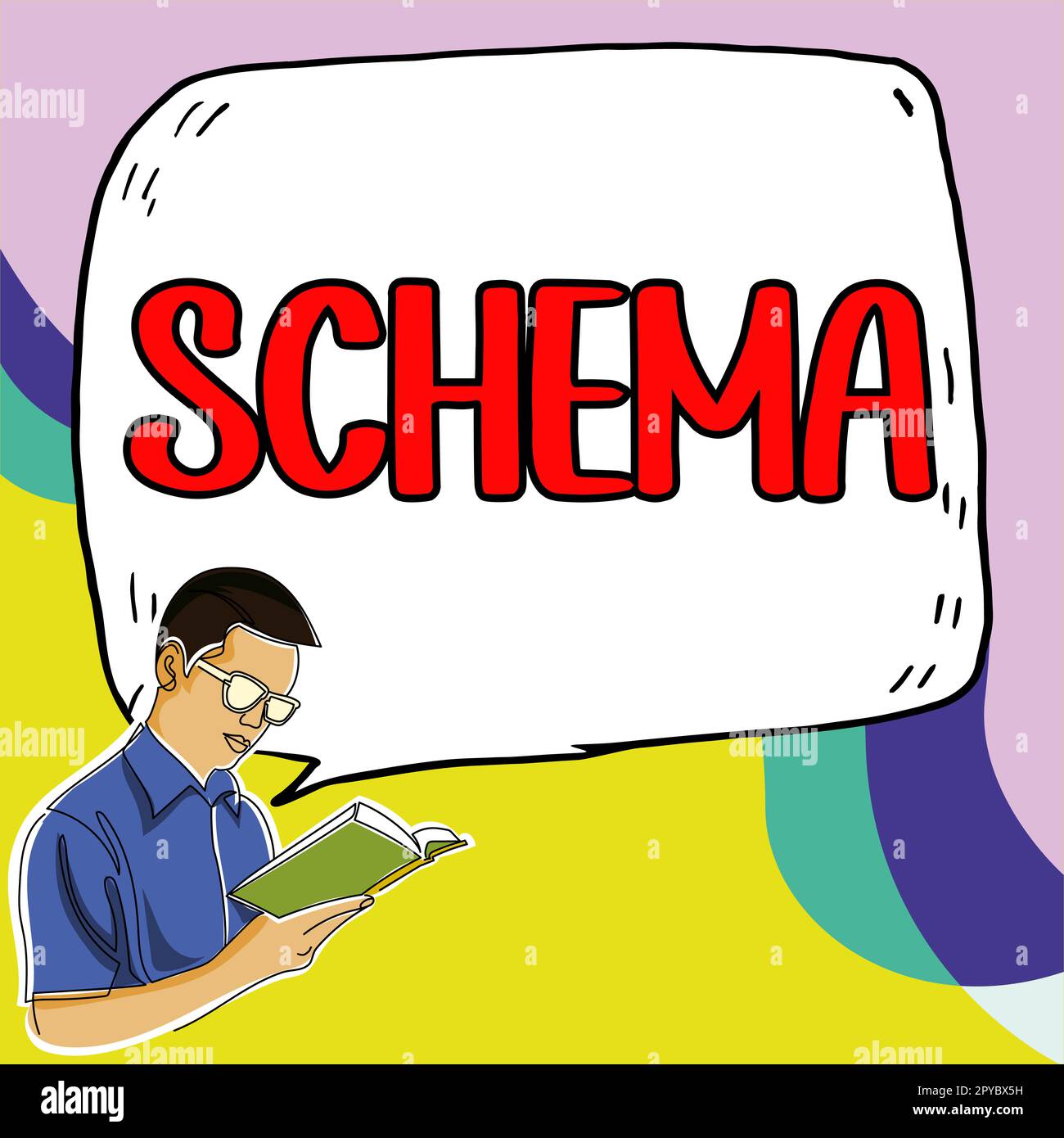 Text caption presenting Schema. Conceptual photo representation of plan ...