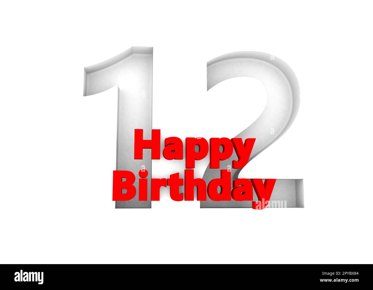 red lettering Happy Birthday with a big relief number behind Stock ...