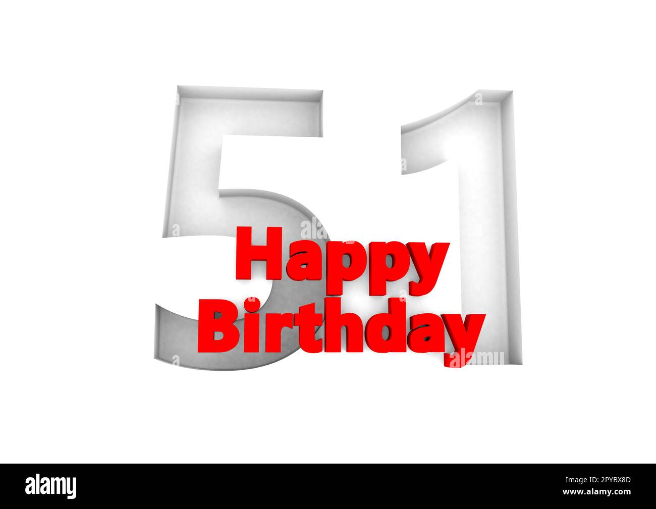 red lettering Happy Birthday with a big relief number behind Stock ...