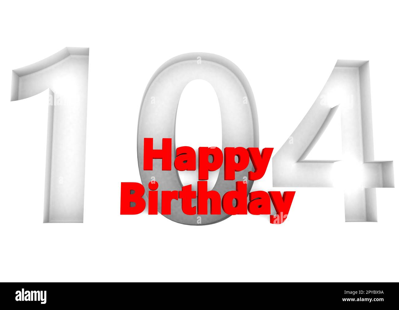 red lettering Happy Birthday with a big relief number behind Stock ...