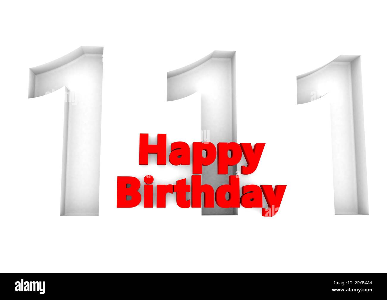 red lettering Happy Birthday with a big relief number behind Stock ...