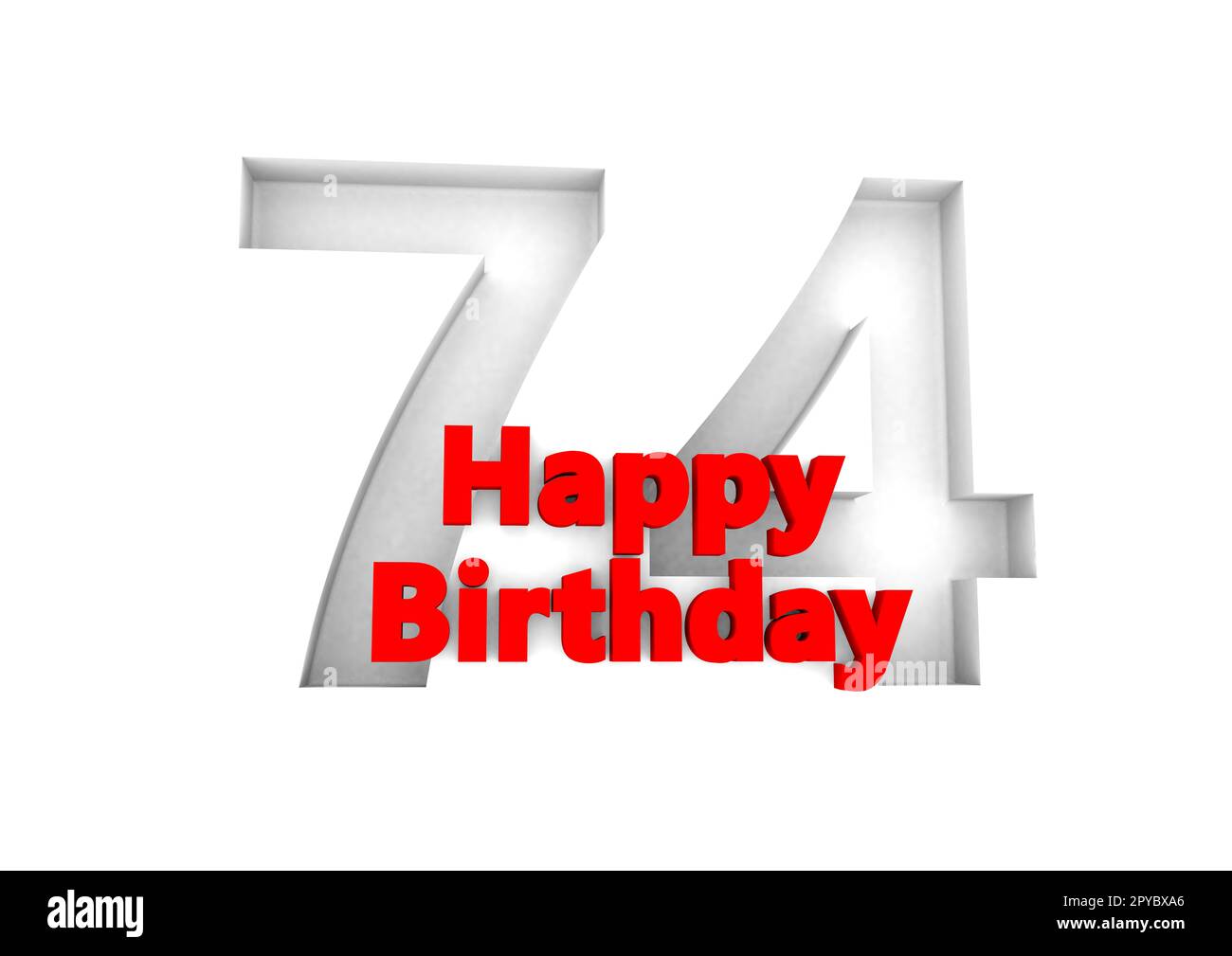 red lettering Happy Birthday with a big relief number behind Stock ...