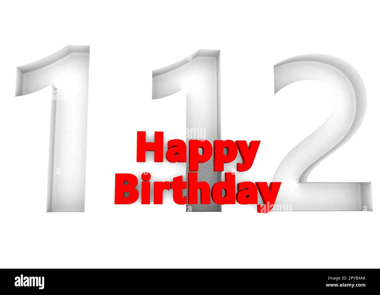 red lettering Happy Birthday with a big relief number behind Stock ...